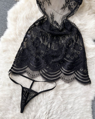 Lauren Two Piece Lace Mesh Lingerie Set – Sinderella